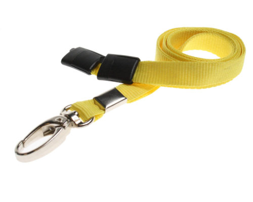 Plain Yellow Lanyards with Metal Lobster Clip - NS DESIGN