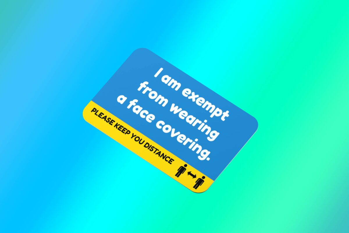 Face Covering Mask Exemption PVC Card Hidden Disabilities Asthmatic ...