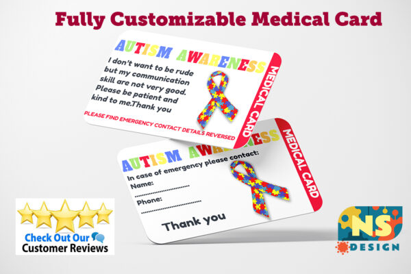 Autism Awareness Disability ID Card - NS DESIGN