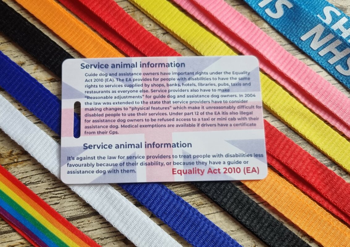 Personalized Blue Assistance Dog Card UK - NS DESIGN