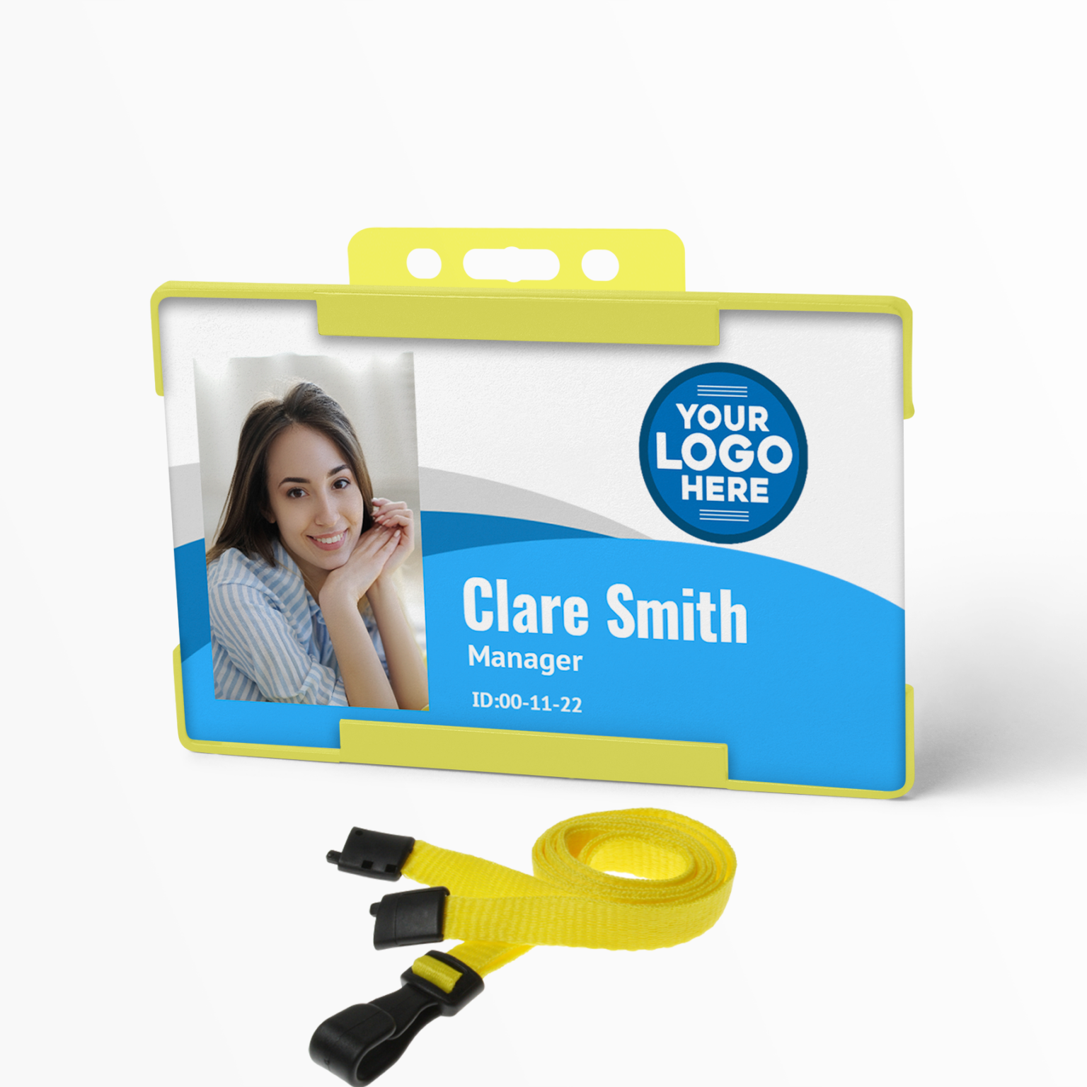 Staff ID Card-wave vector background - NS DESIGN