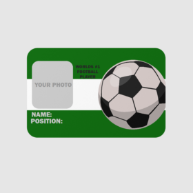 Football Player ID Card and Lanyard for Children - NS DESIGN