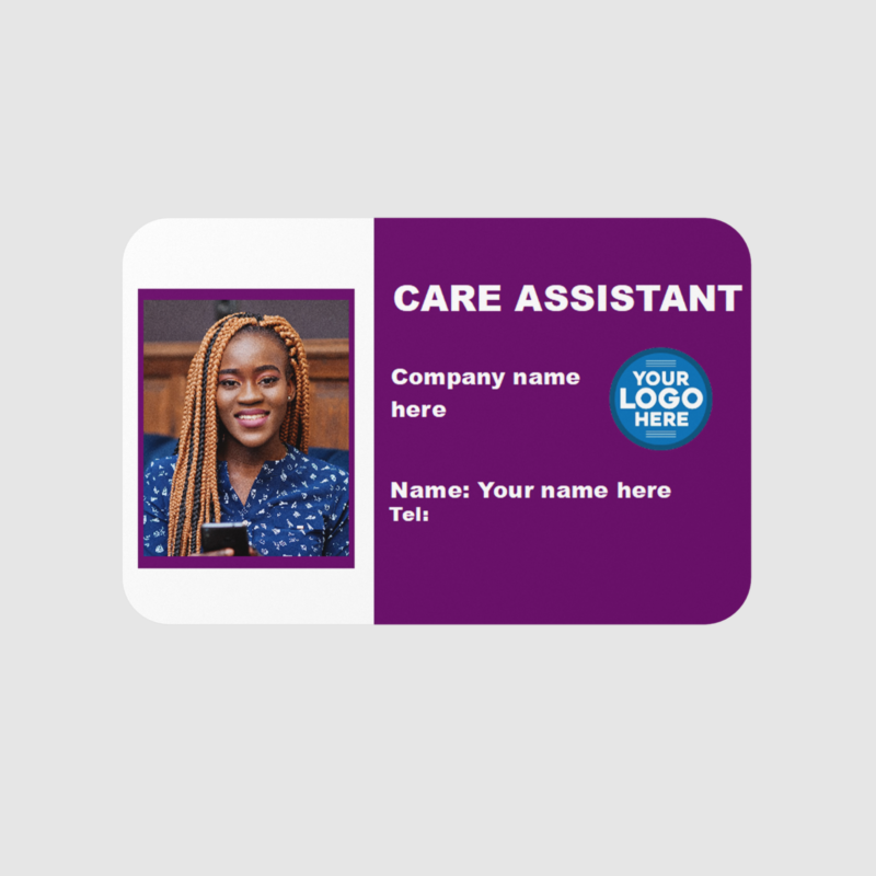 Care Assistant Photo ID Card Personalised ID for Care Workers C2 - NS ...