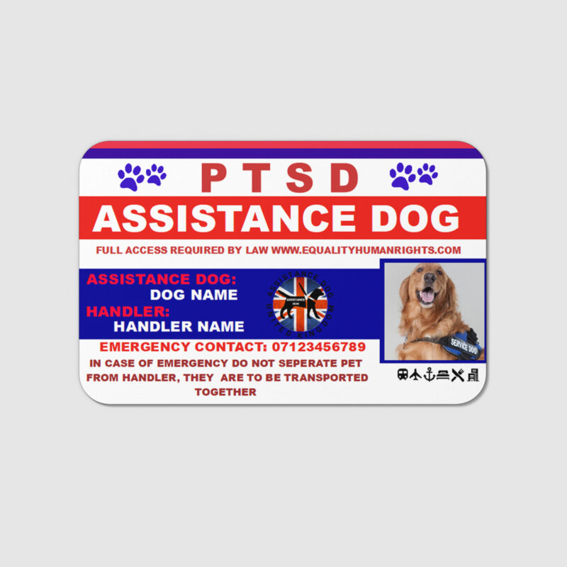 PTSD Assistance Dog Card AD11 - NS DESIGN