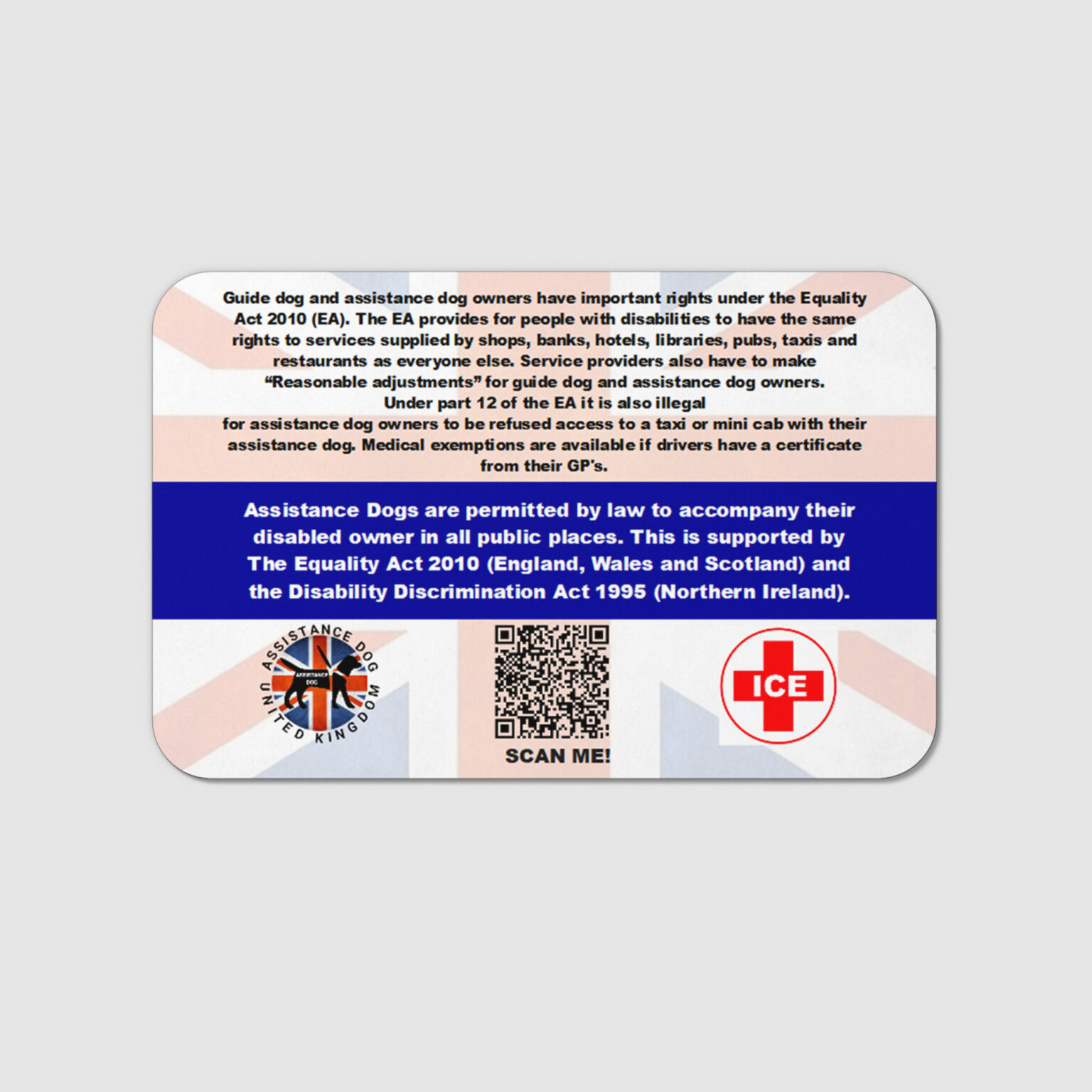 Assistance Dog Card AD12 - NS DESIGN