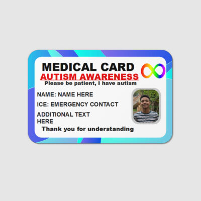 Autism ID Card - Personalized Autism Awareness Medical ID AS1 - NS DESIGN