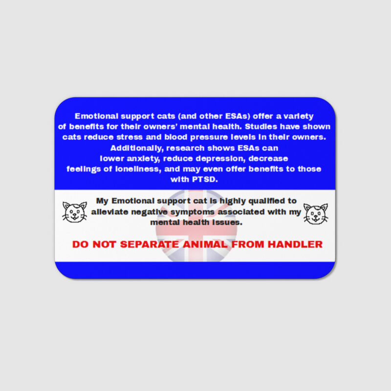 Emotional Support Cat ID Card CT1 - NS DESIGN