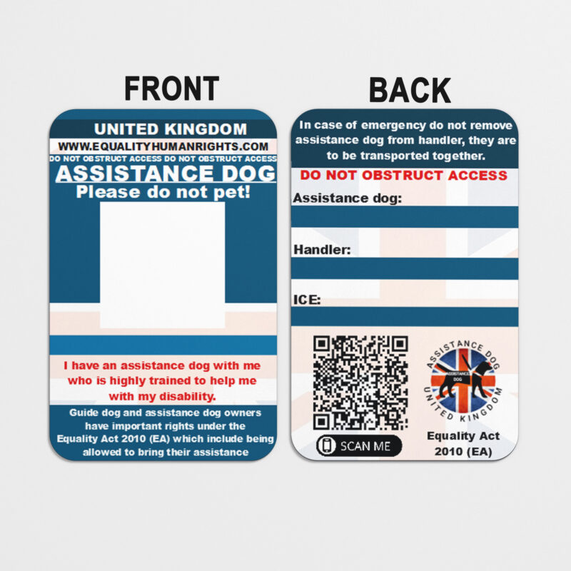 Personalized Assistance Dog Card UK AD22 - NS DESIGN