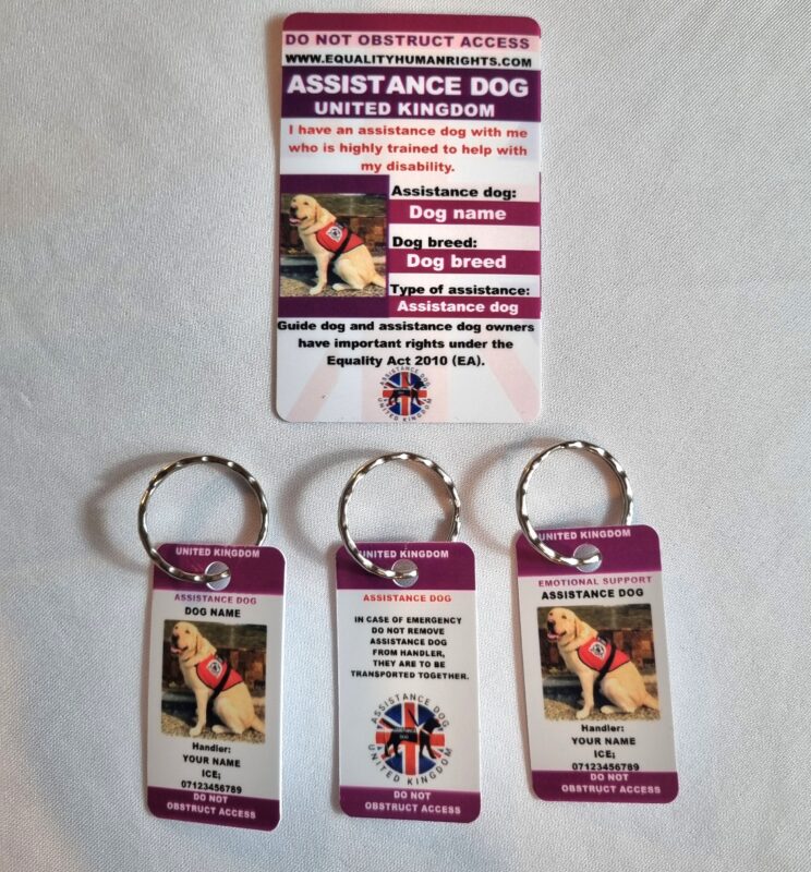 Personalized Assistance Dog Card Law card with Dog Tags and Assistance ...