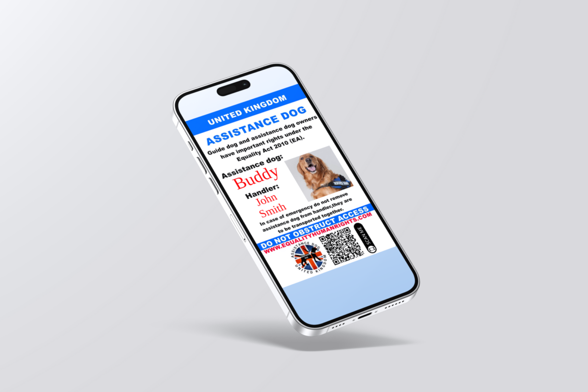 UK Assistance Dog card Template, Editable Digital Certificate ...